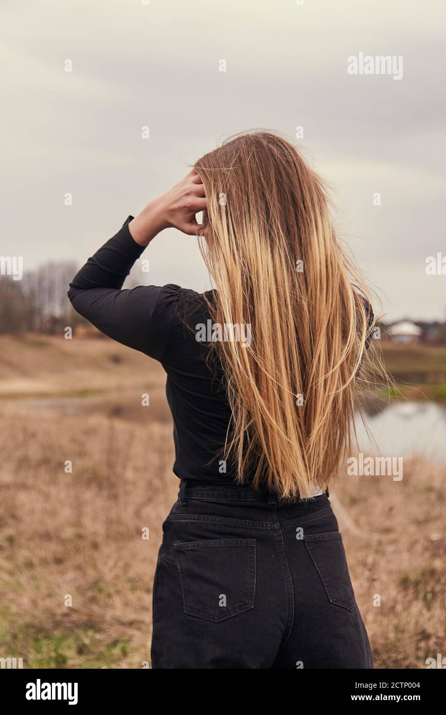 Beautiful Long Blonde Hair From The Back