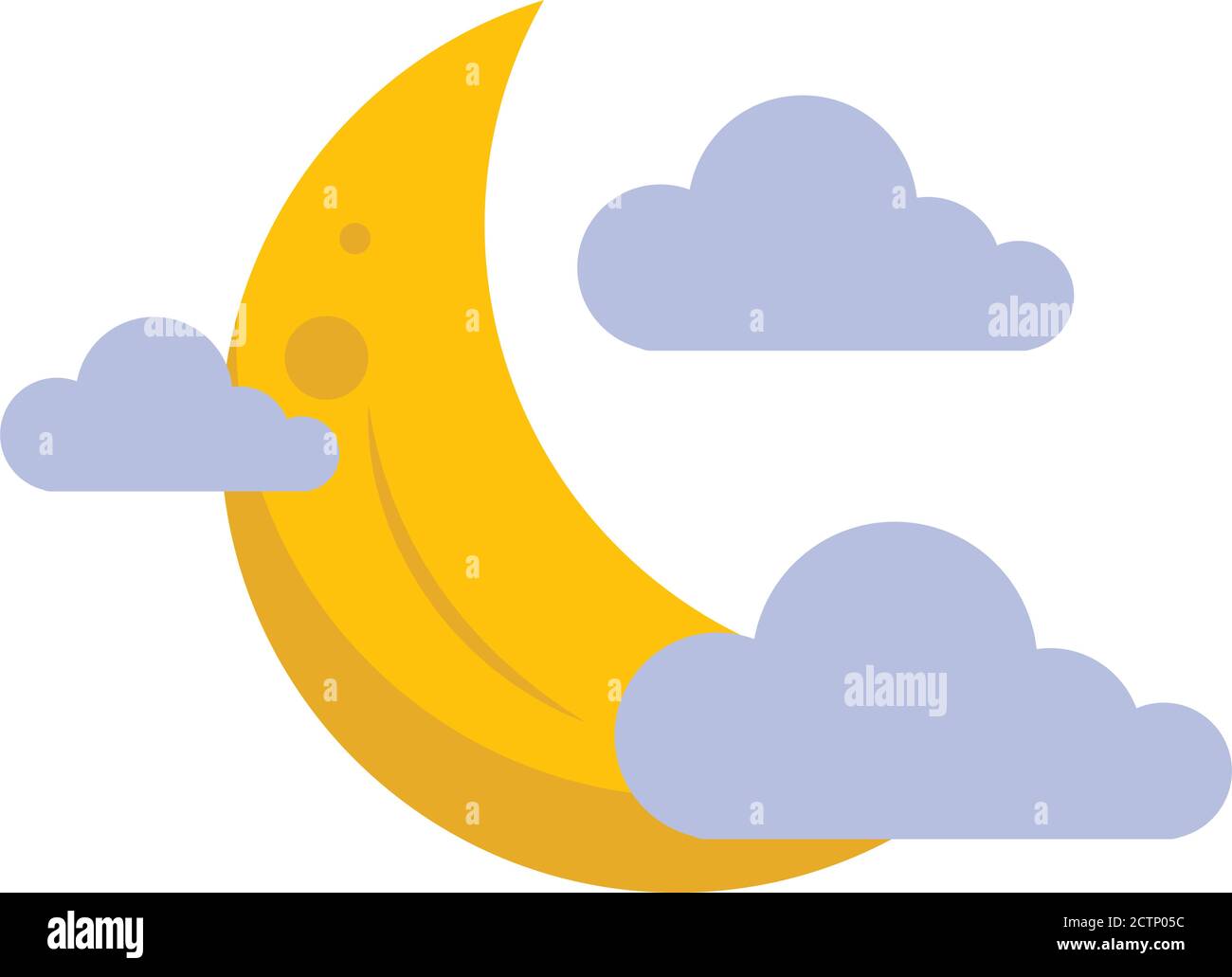 Isolated moon with clouds vector design Stock Vector Image & Art - Alamy
