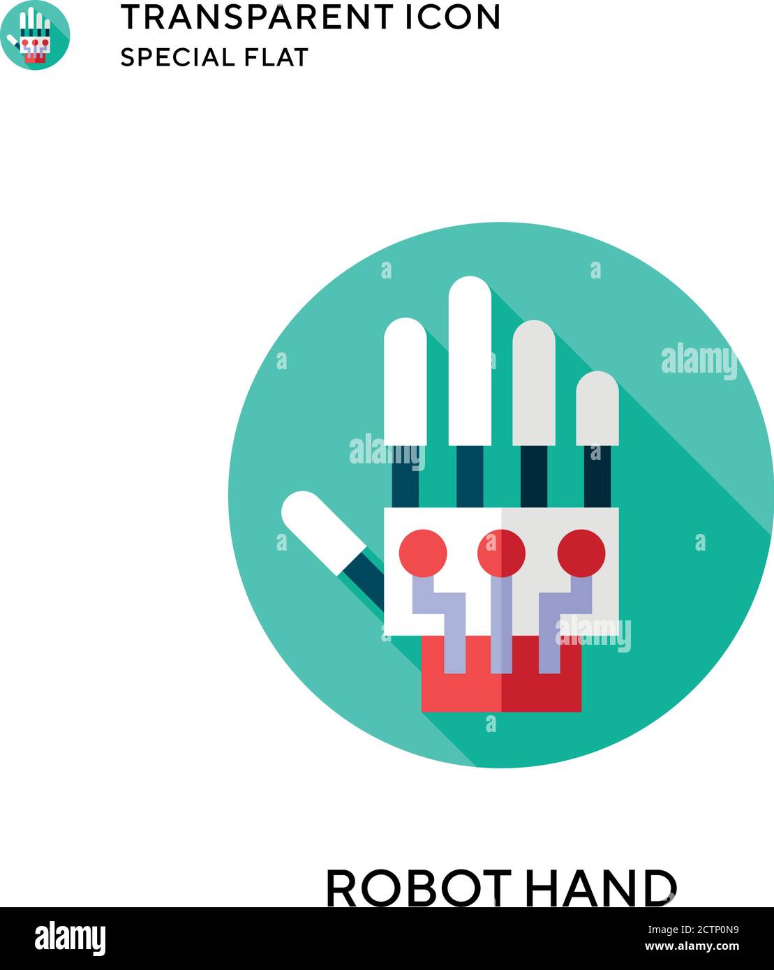 Robot hand vector icon. Flat style illustration. EPS 10 vector Stock ...