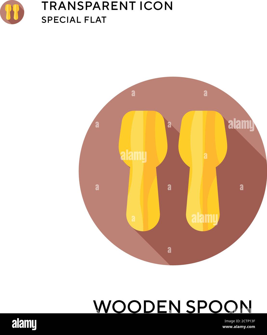 Wooden spoon vector icon. Flat style illustration. EPS 10 vector Stock ...