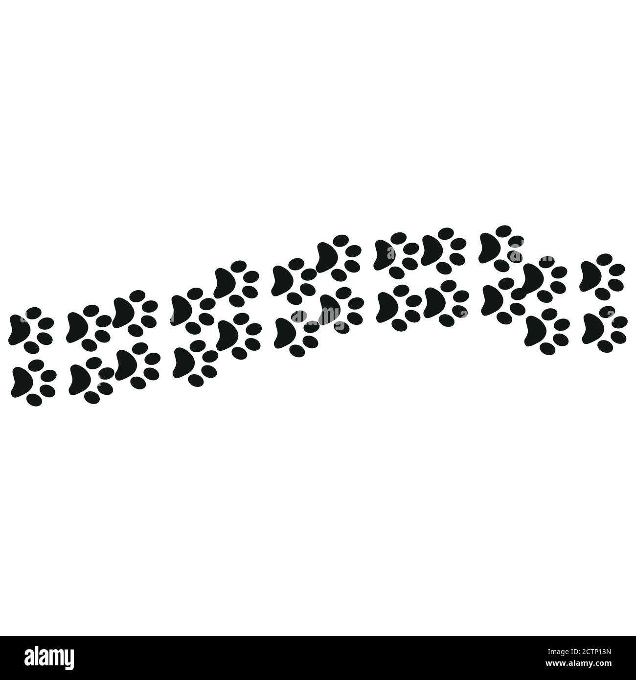 Footpath trail of animal. Dog or cat paws print. Trail footpath ...