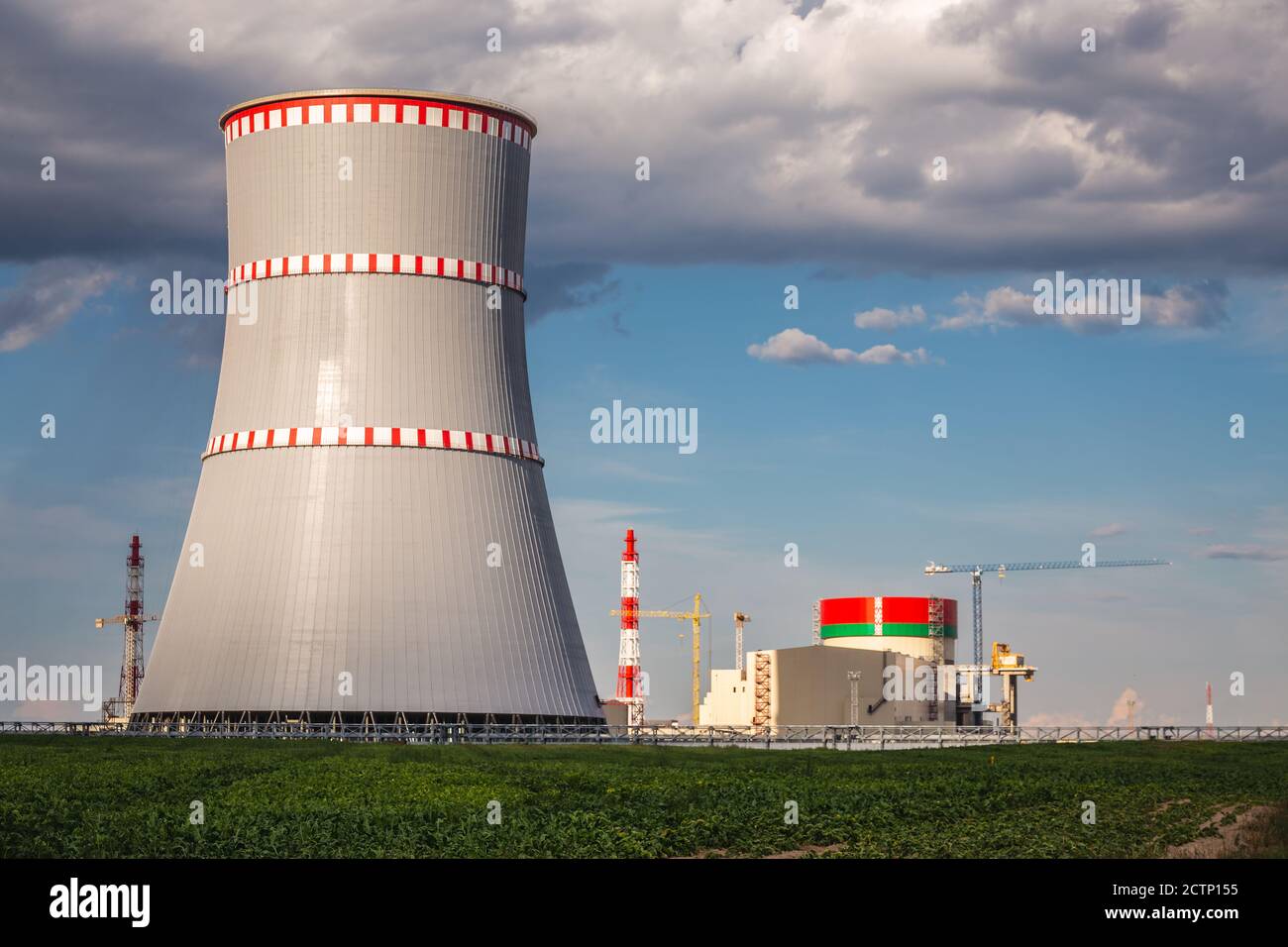 The final stage of the construction of the first nuclear power plant in ...