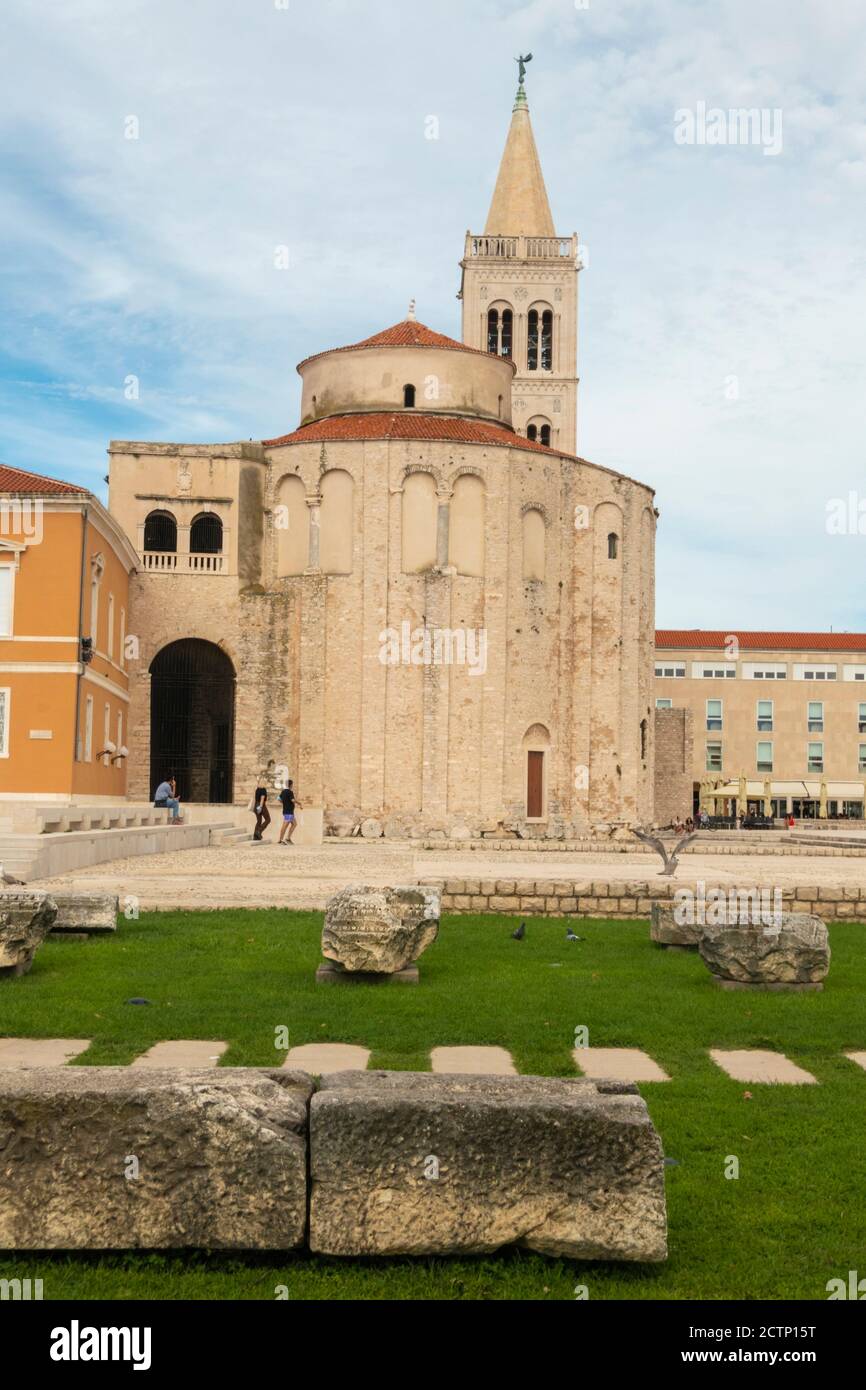 St. Donatus Church and the Bell Tower of Zadar cathedral, famous ...