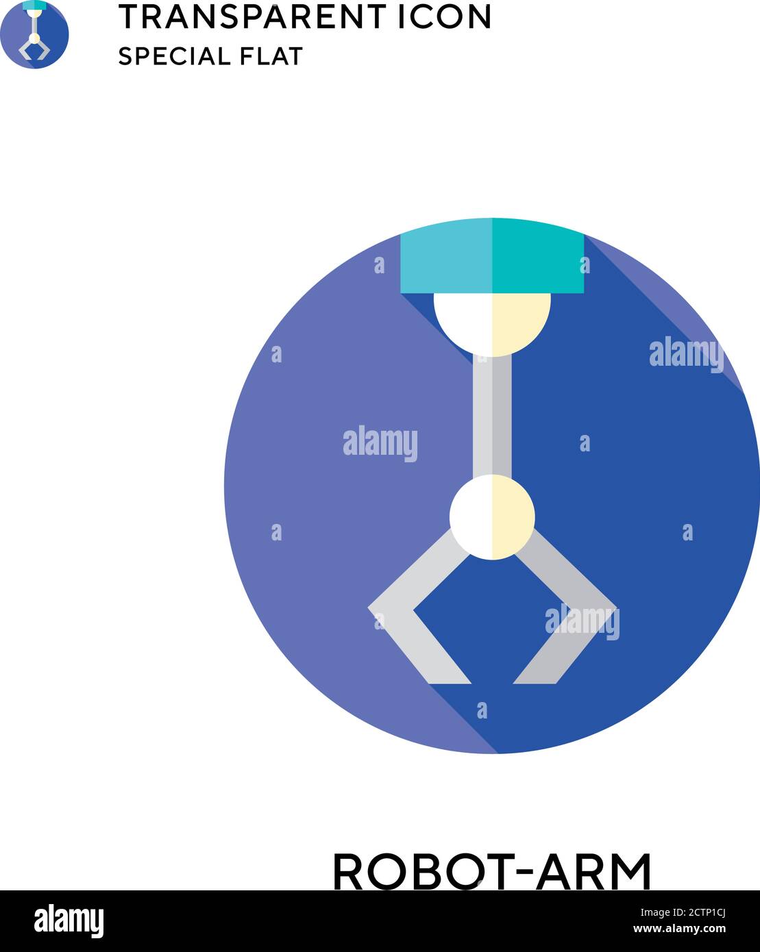 Robot-arm vector icon. Flat style illustration. EPS 10 vector Stock ...