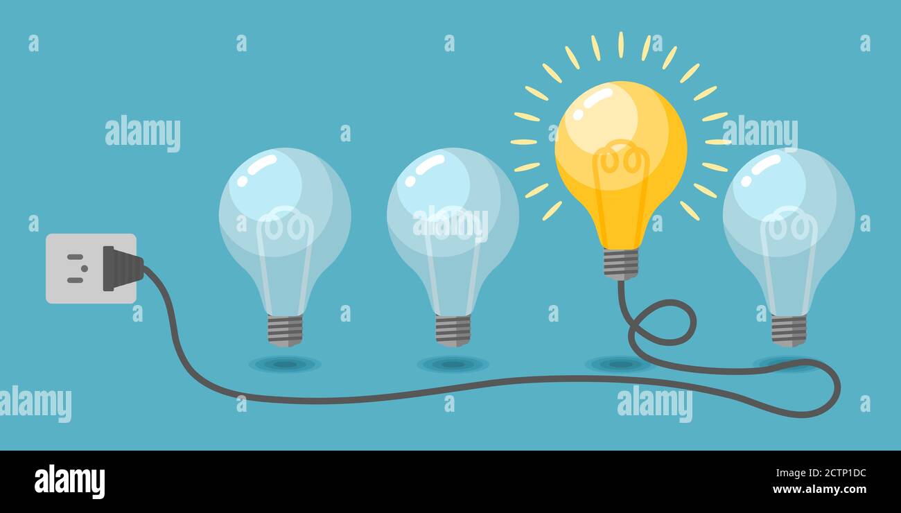 Light bulbs vector. Creative idea Stock Vector Image & Art - Alamy
