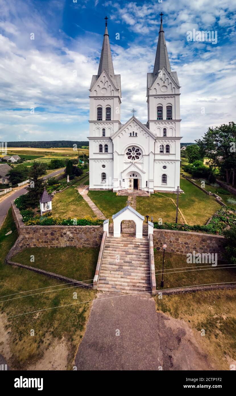 Aerial view of the Church of Divine Providence is a Catholic church in ...