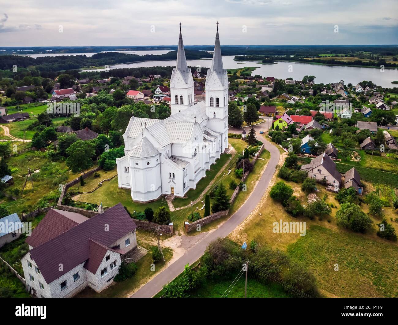 Aerial view of the Church of Divine Providence is a Catholic church in ...