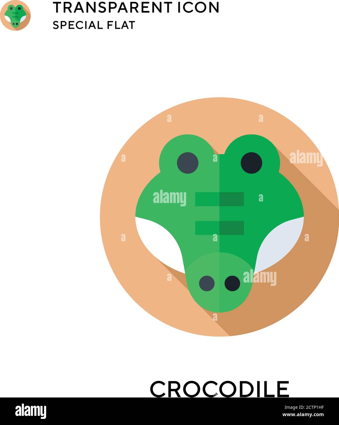Crocodile vector icon. Flat style illustration. EPS 10 vector Stock ...