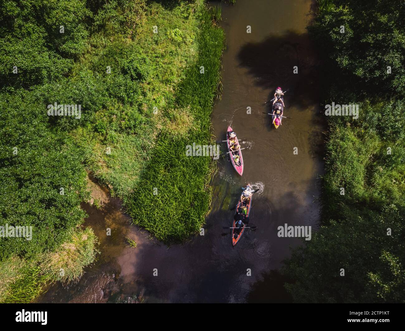 Aerial view of river Isloch famous place for kayaking in Belarus Stock ...
