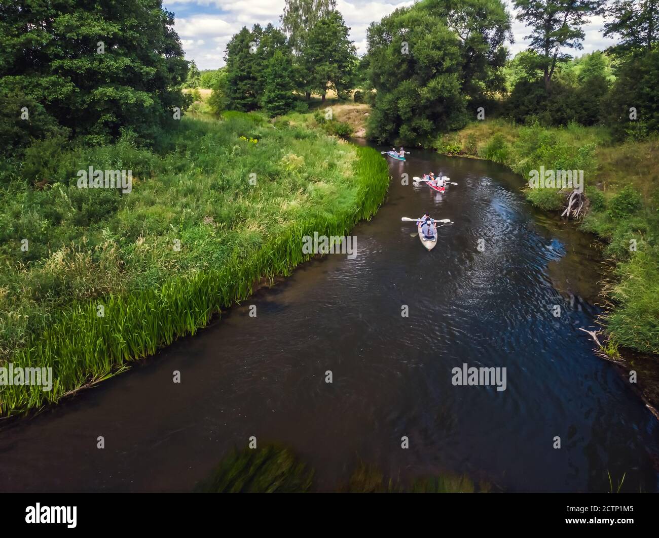 Aerial view of river Isloch famous place for kayaking in Belarus Stock ...