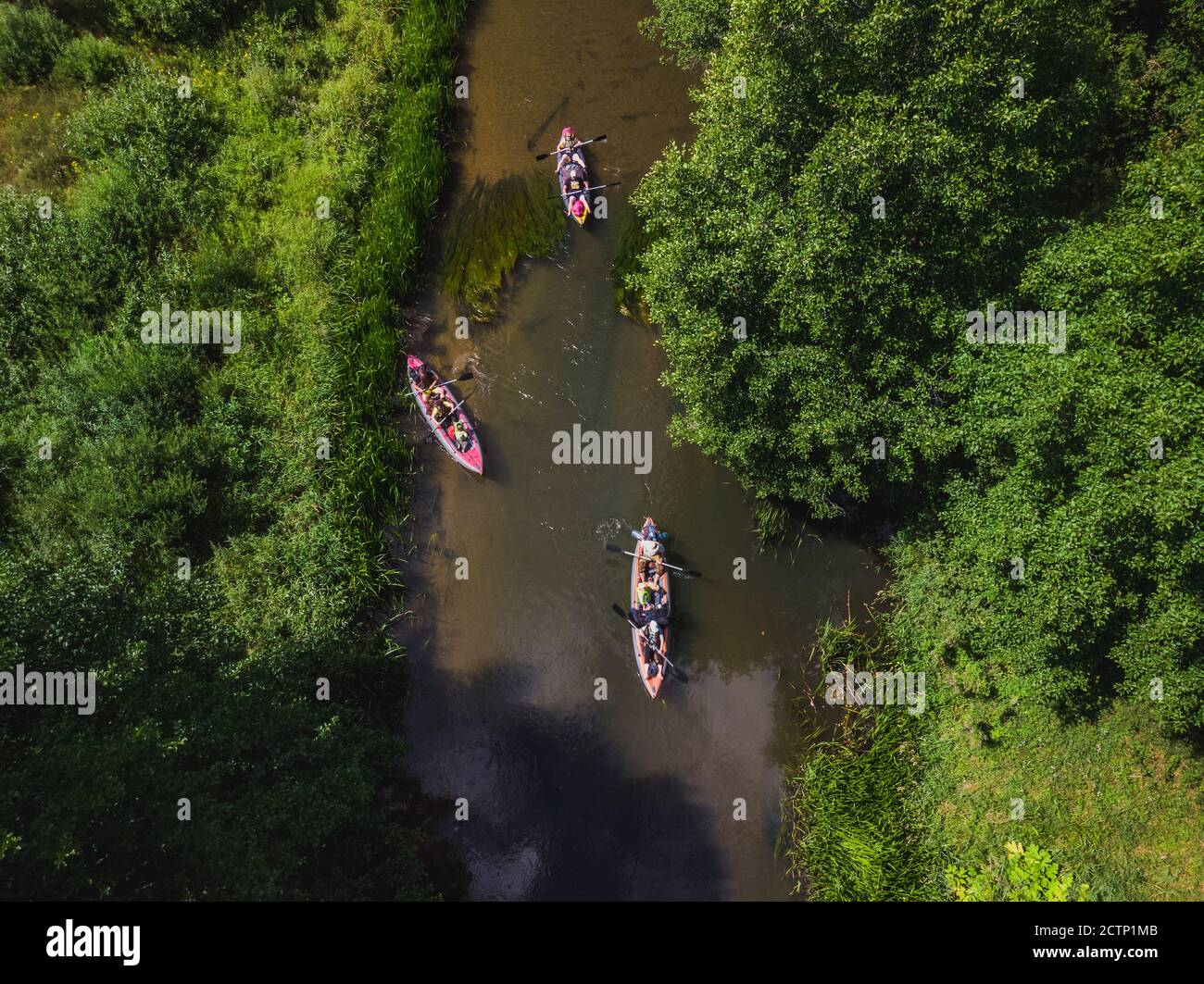 Aerial view of river Isloch famous place for kayaking in Belarus Stock ...