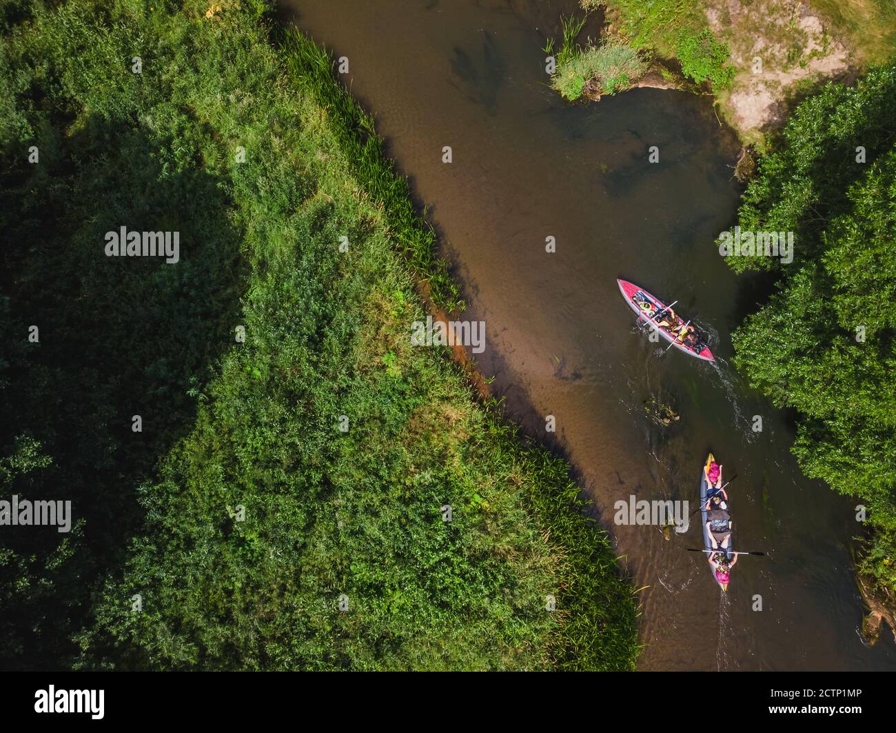 Aerial view of river Isloch famous place for kayaking in Belarus Stock ...