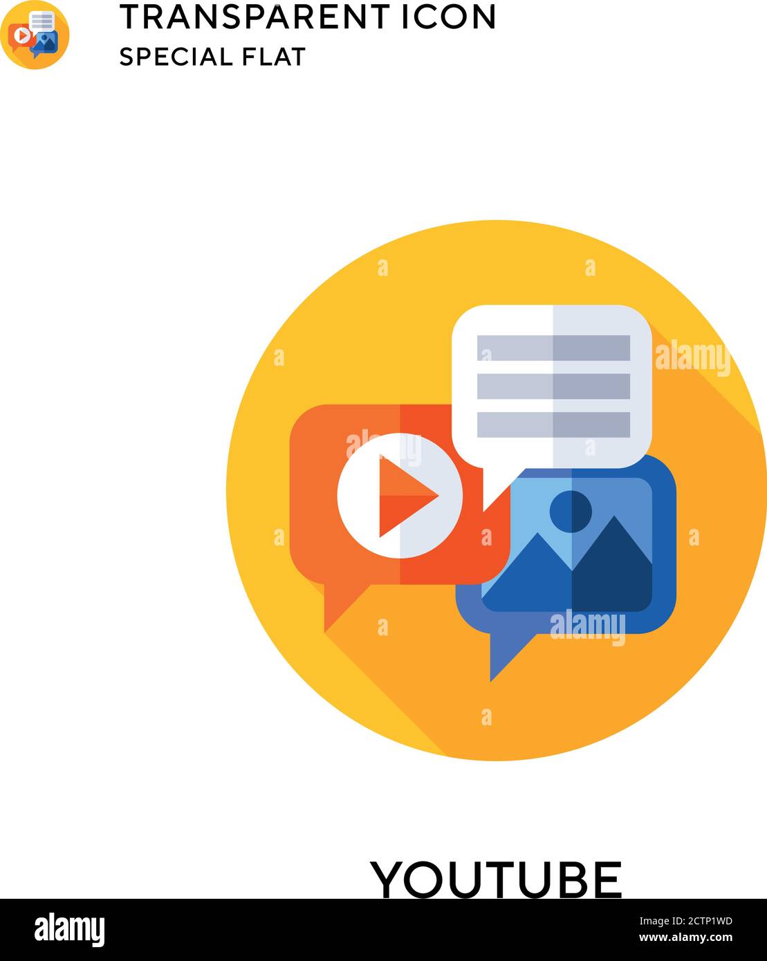 Youtube vector icon. Flat style illustration. EPS 10 vector Stock ...