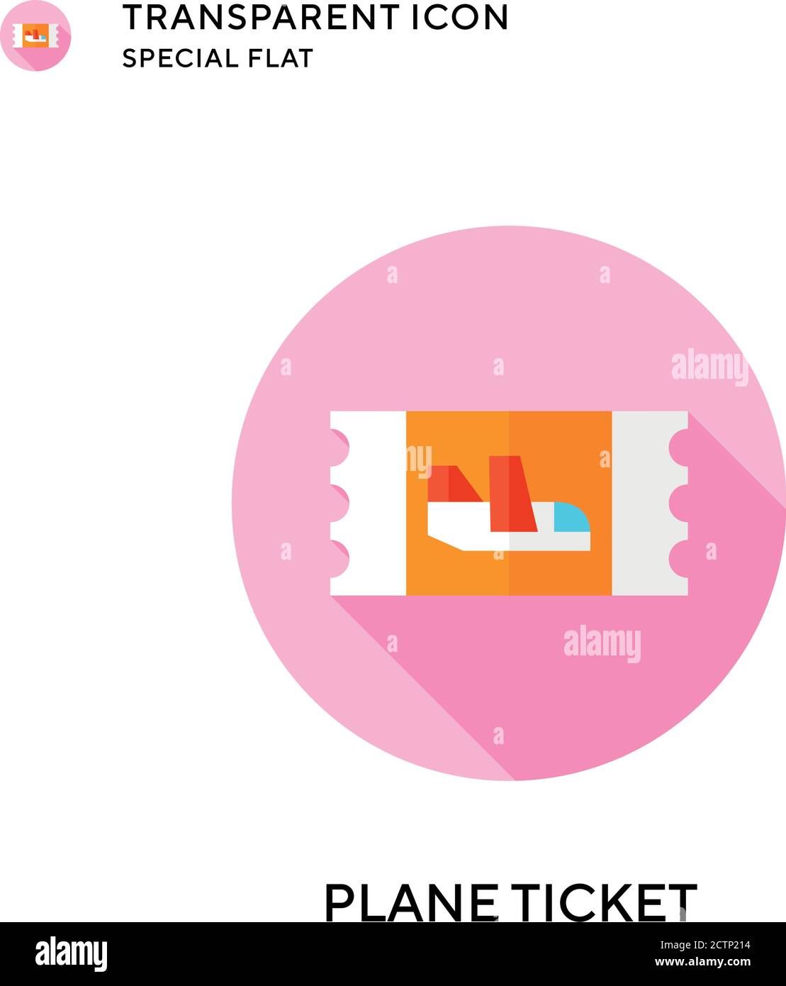 Plane ticket vector icon. Flat style illustration. EPS 10 vector Stock ...