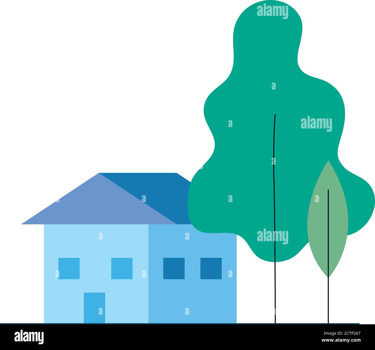house with trees vector design Stock Vector Image & Art - Alamy