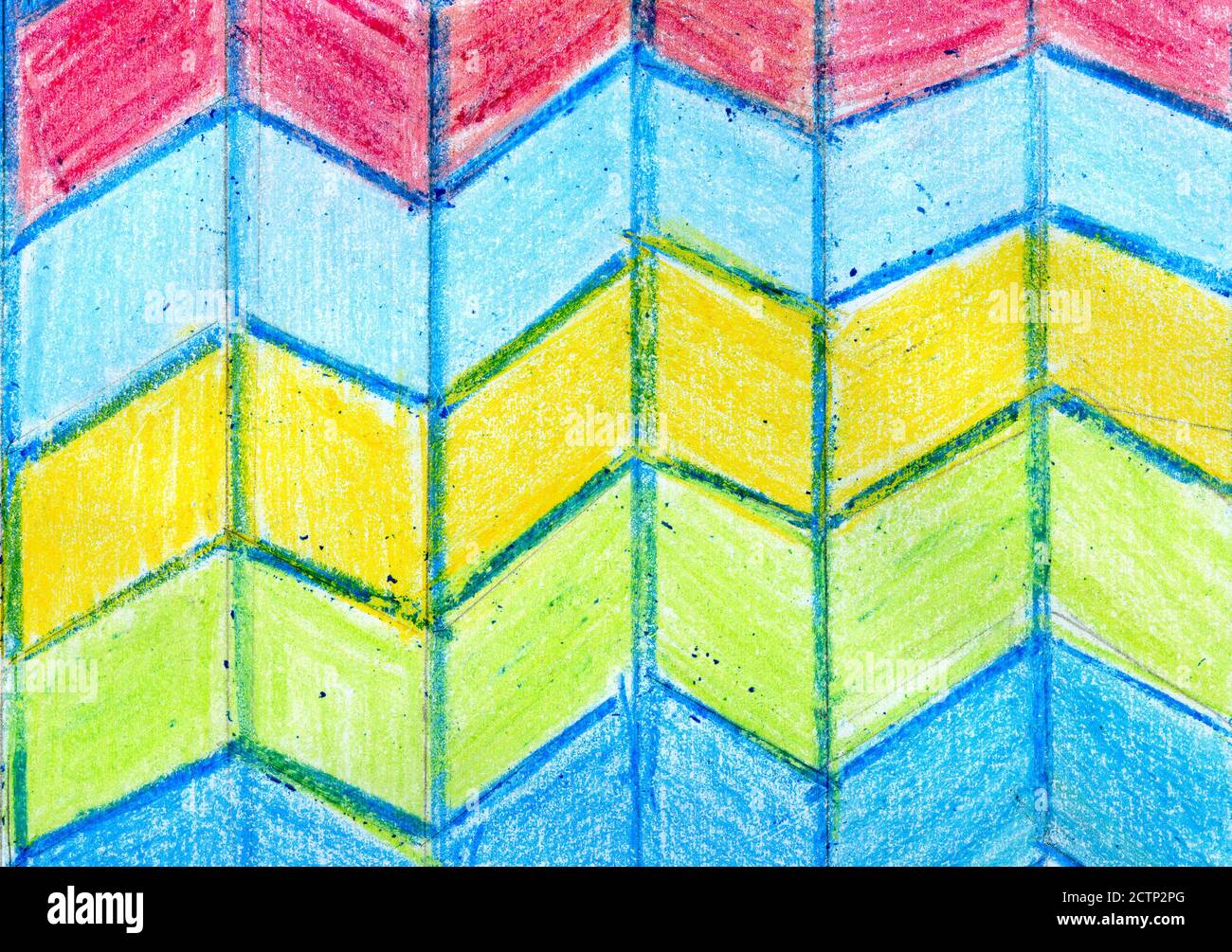 Abstract colorful crayon pencils background on paper. Closeup Stock ...