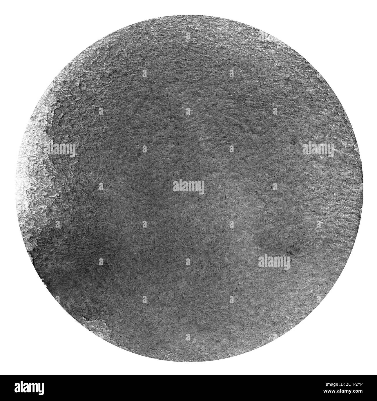 Monochrome grey circle watercolor texture paint isolated. Closeup Stock ...