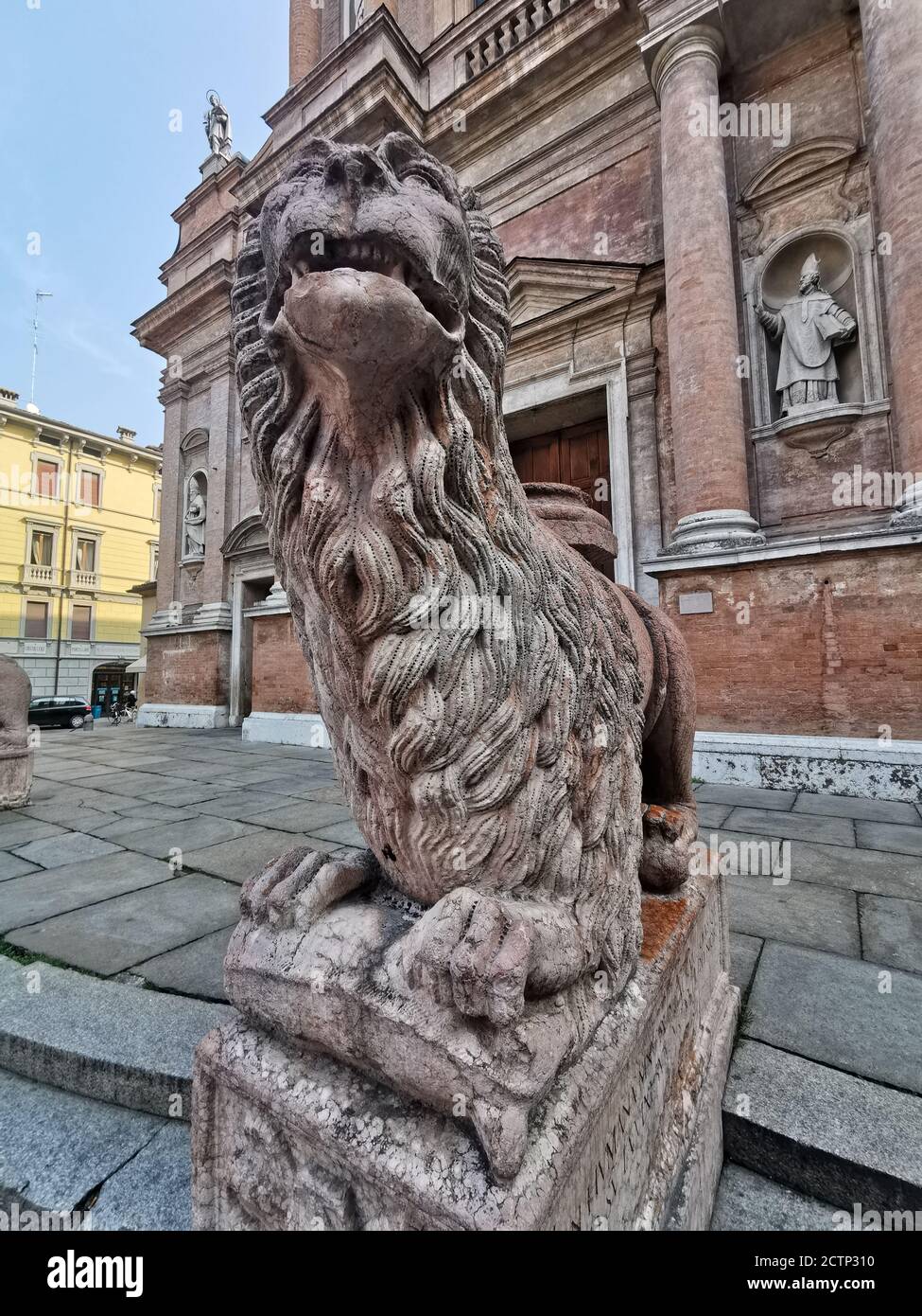 lion statue in piazza san prospero in reggio emilia italy Stock Photo ...