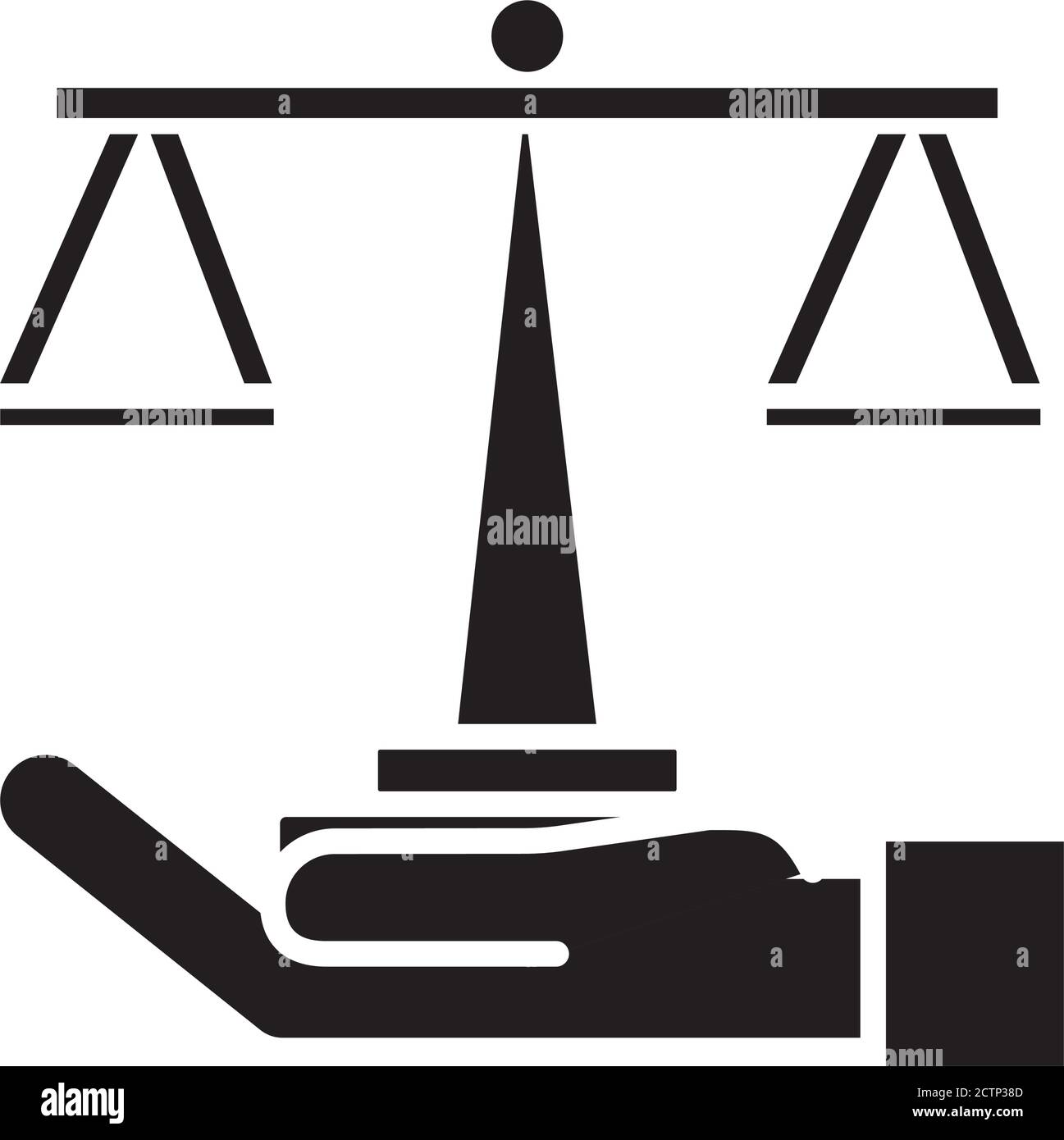 hand lifting scale balance silhouette style icon vector illustration ...