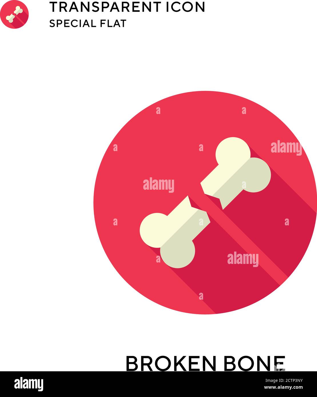 Broken bone vector icon. Flat style illustration. EPS 10 vector Stock ...