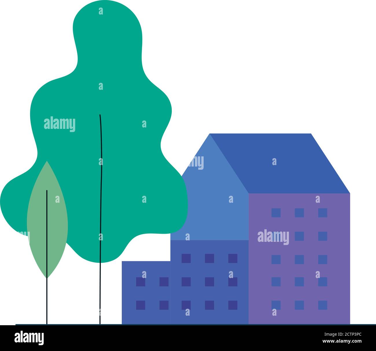 house with trees vector design Stock Vector Image & Art - Alamy