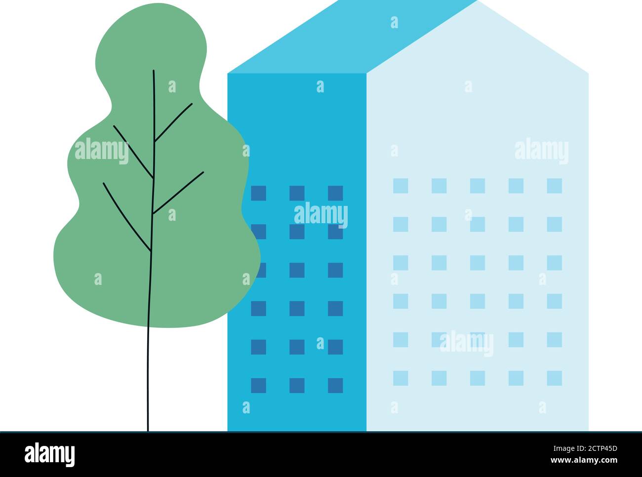 city building with tree vector design Stock Vector Image & Art - Alamy