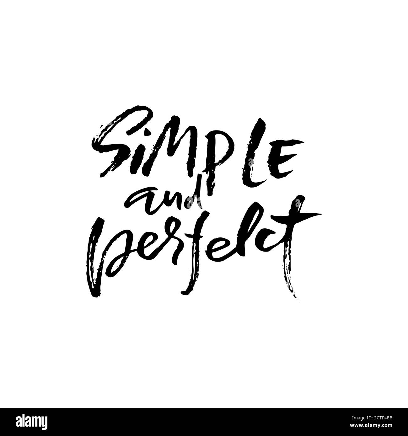 Simple and perfect. Hand drawn modern brush lettering. Typography ...