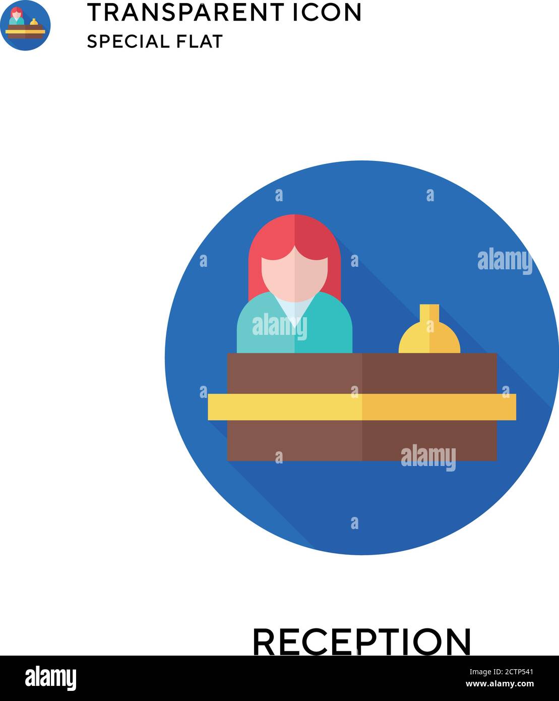 White modern reception desk render Stock Vector Images - Alamy