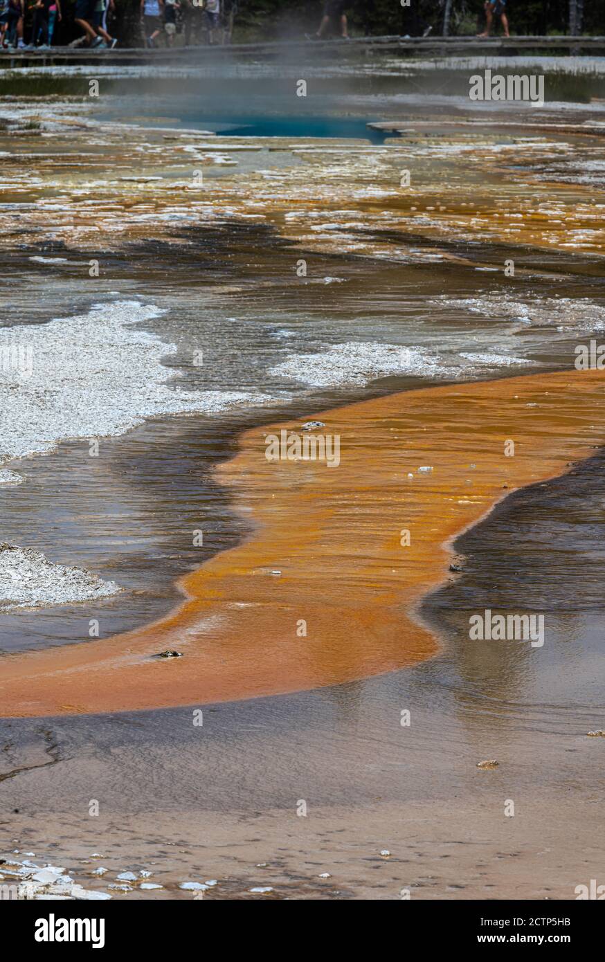 Pattern and Colors in Run-off Water from a Geyser, Upper Geyser Basin ...