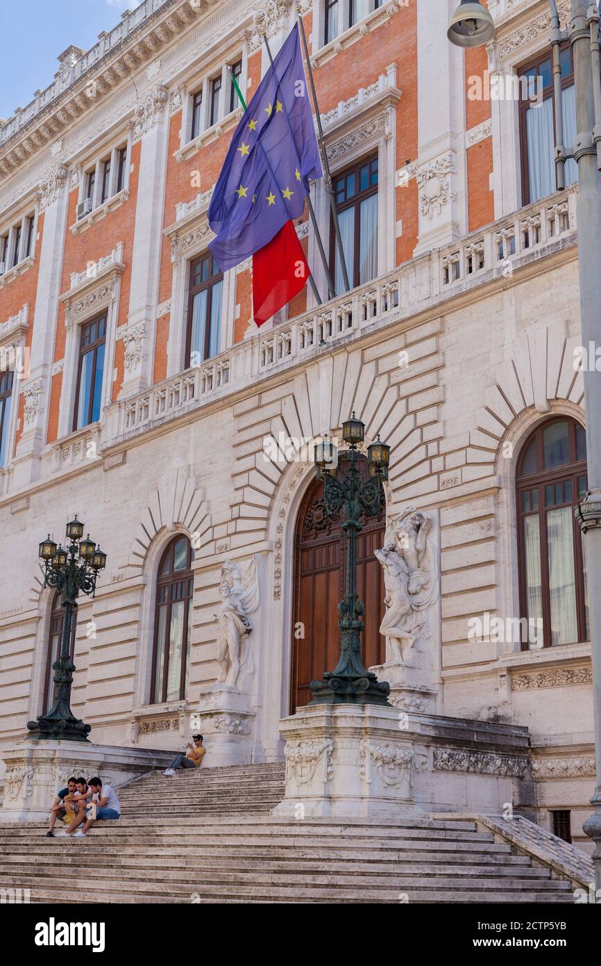 ROME, ITALY - 2014 AUGUST 17. The Palazzo Montecitorio is a palace in ...