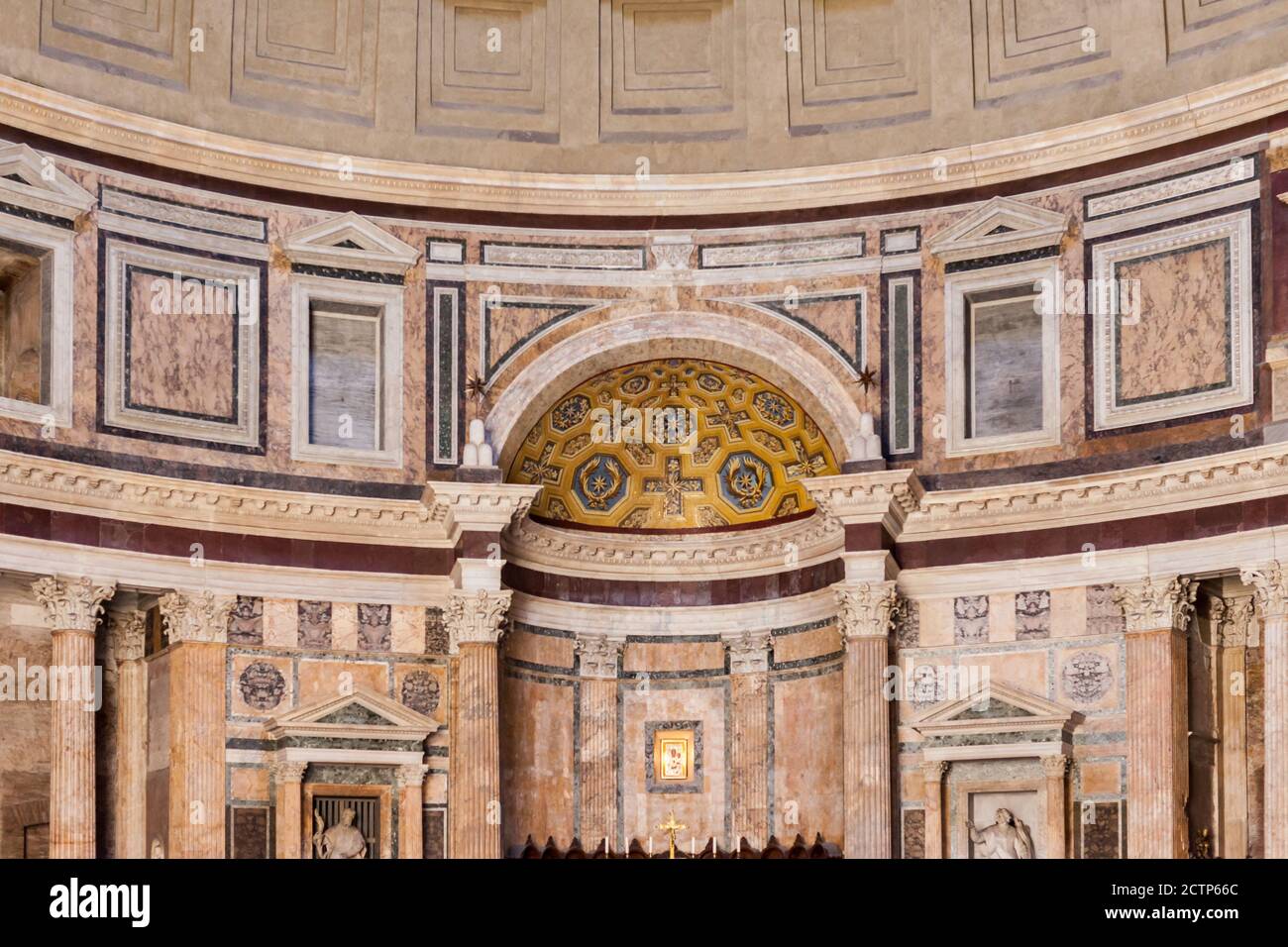 Interior dome rome italy pantheon tourism travel holiday vacation hi ...