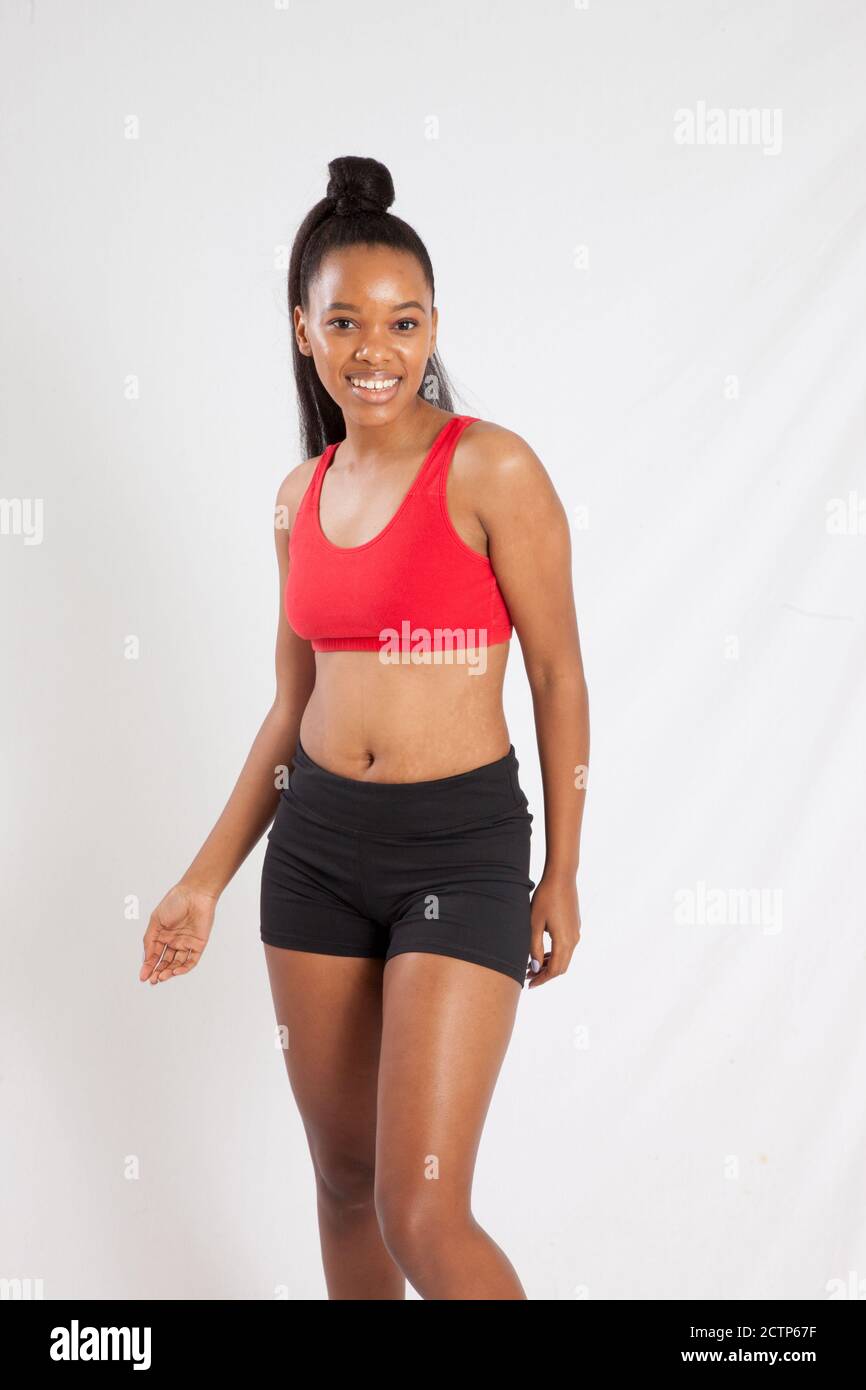 Lovely woman in an exercise outfit Stock Photo - Alamy