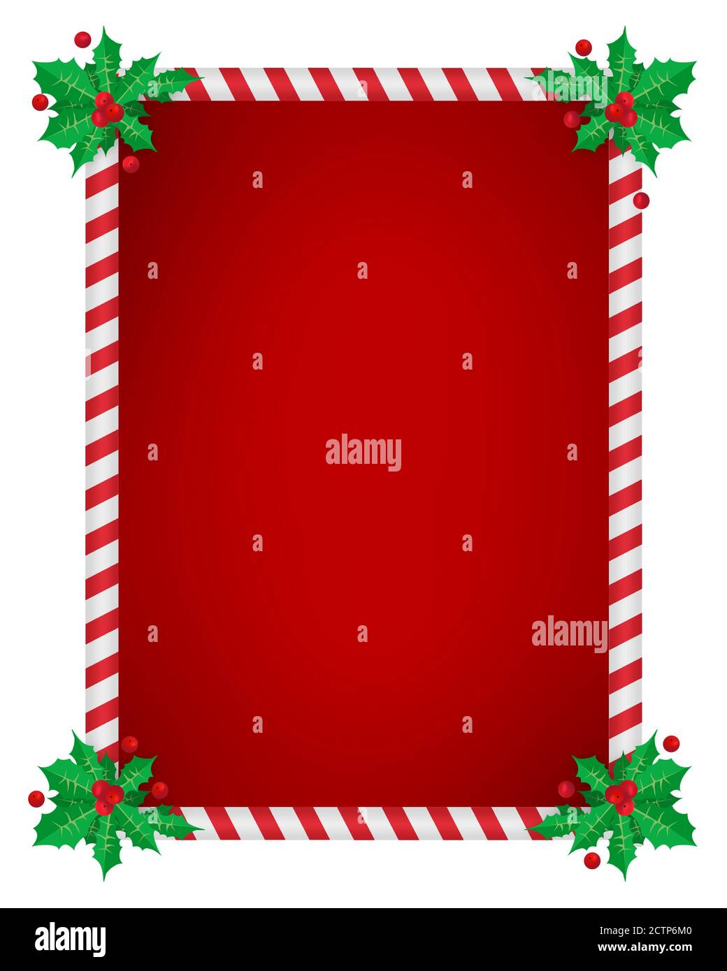 Christmas border , holly , Season december and frame postcard Stock ...