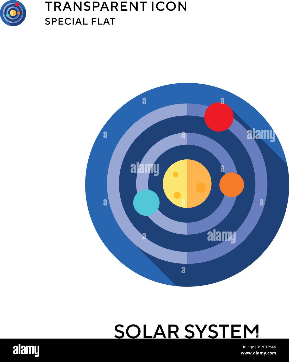 Solar system vector icon. Flat style illustration. EPS 10 vector Stock ...