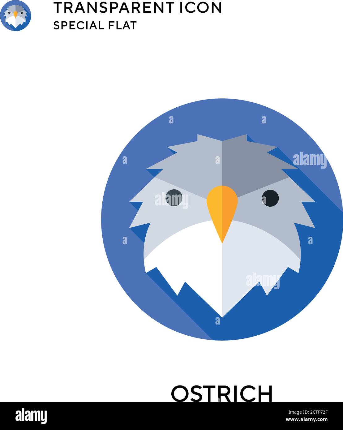 Ostrich vector icon. Flat style illustration. EPS 10 vector Stock ...