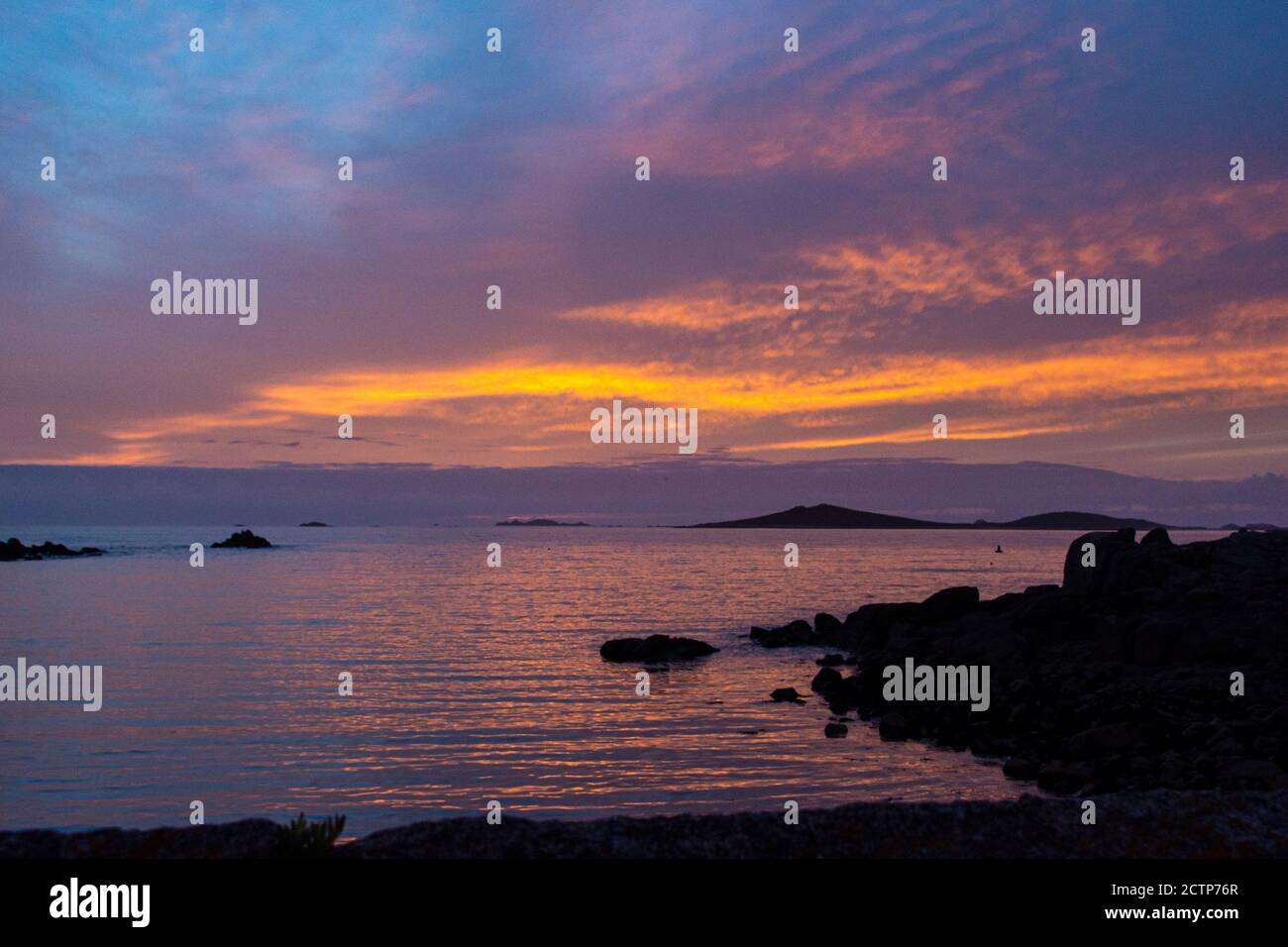 Dramatic skies over Samson in the Isles of Scilly Stock Photo - Alamy