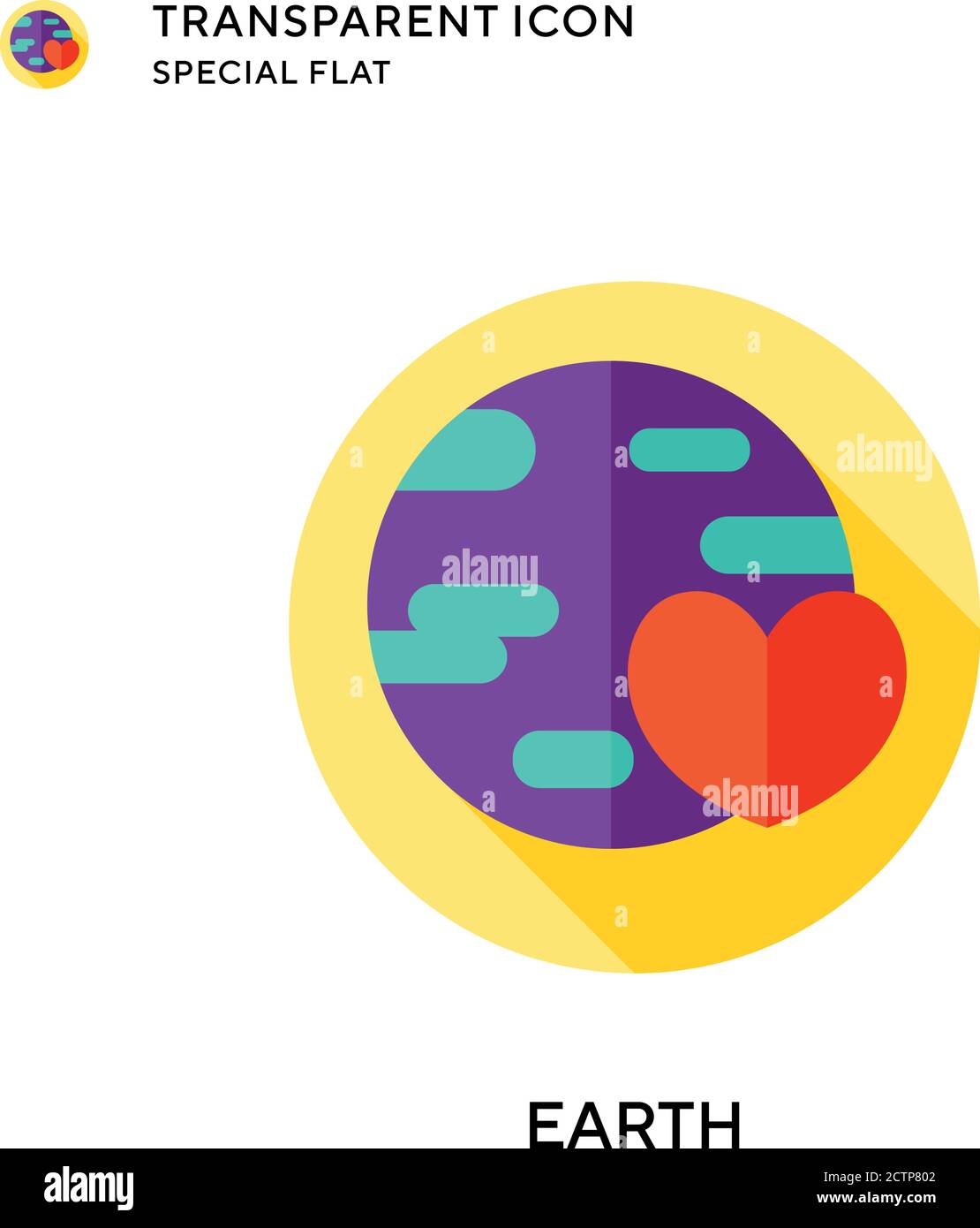 Earth vector icon. Flat style illustration. EPS 10 vector Stock Vector ...