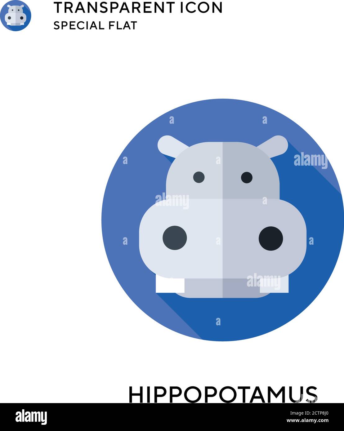 Hippopotamus vector icon. Flat style illustration. EPS 10 vector Stock ...