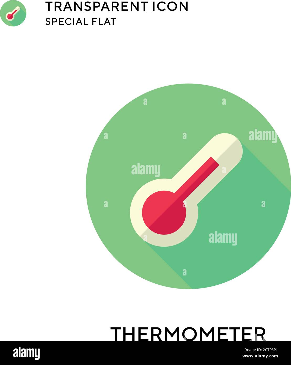 Thermometer vector icon. Flat style illustration. EPS 10 vector Stock ...