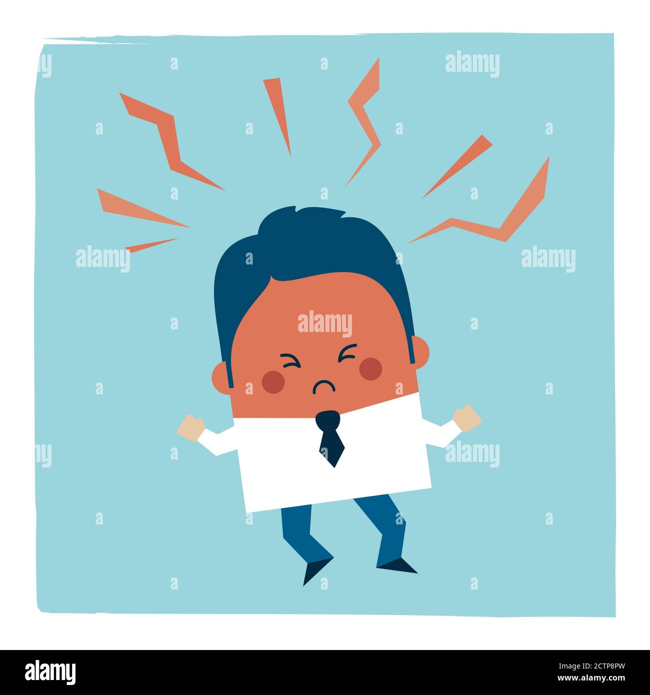 Illustration of an angry businessman Stock Photo - Alamy