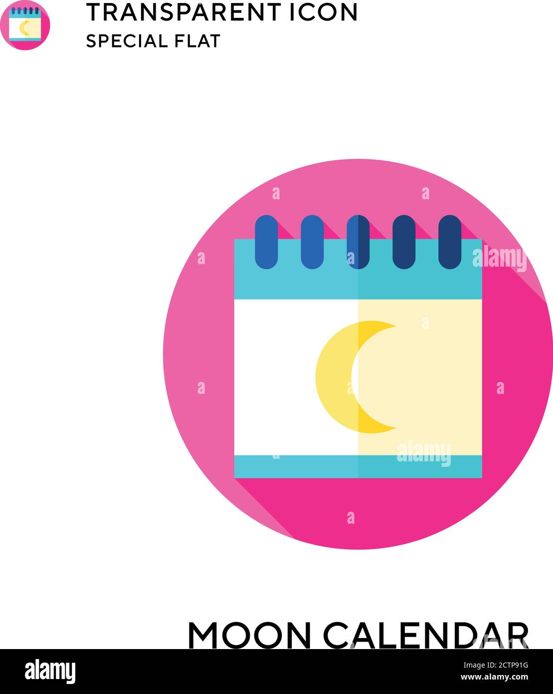 Moon calendar vector icon. Flat style illustration. EPS 10 vector Stock ...