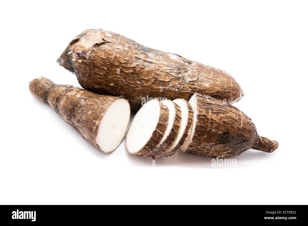 Cassava isolated on white background Stock Photo - Alamy