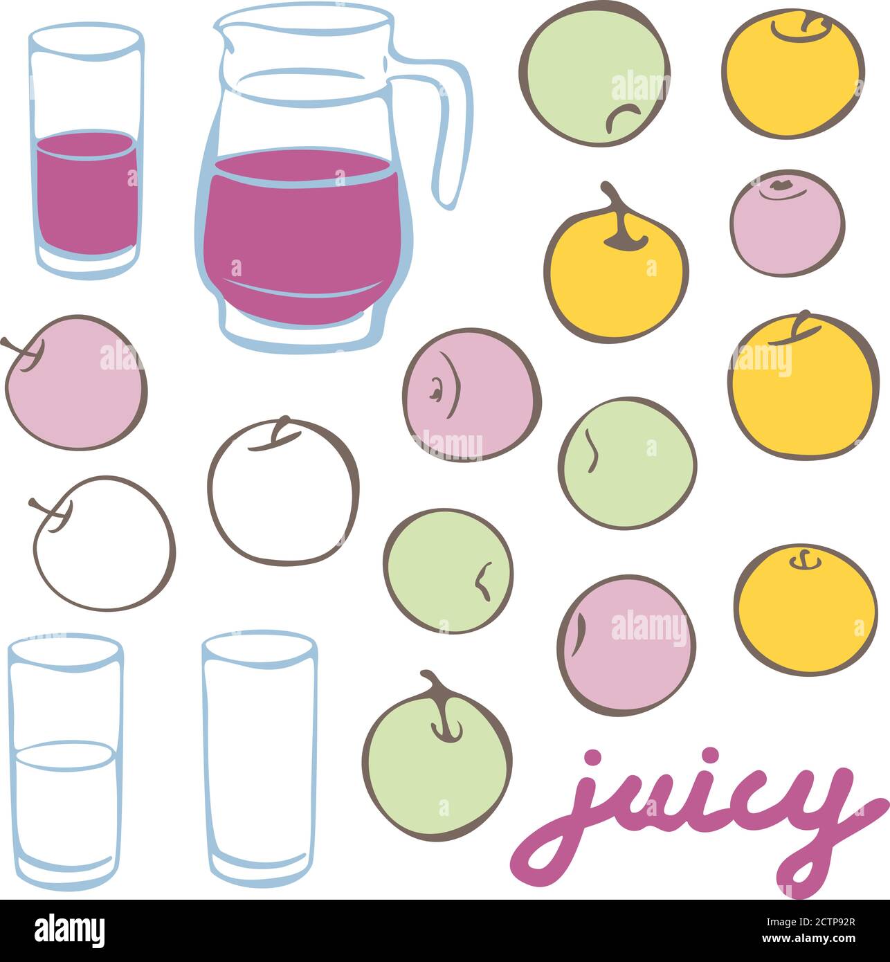 Apple juice apples Stock Vector Images - Alamy