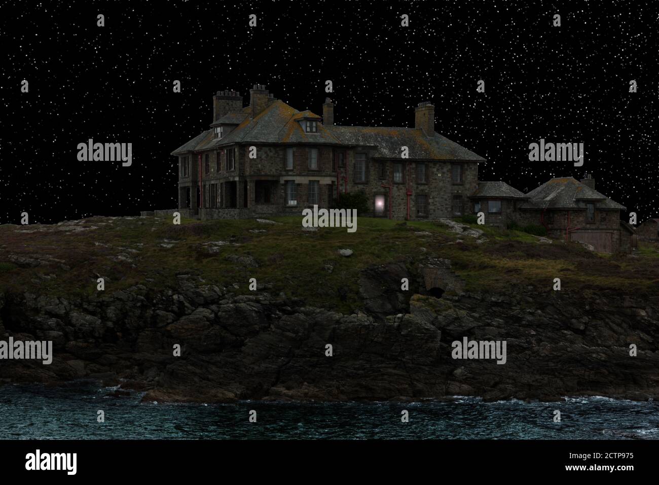 This fantasy image of a haunted house is based on Craig y Mor a Grade ...