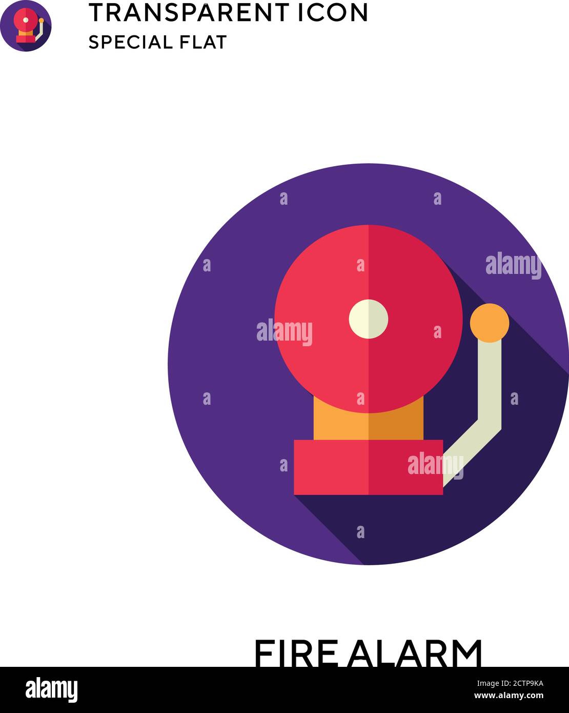 Fire alarm vector icon. Flat style illustration. EPS 10 vector Stock ...