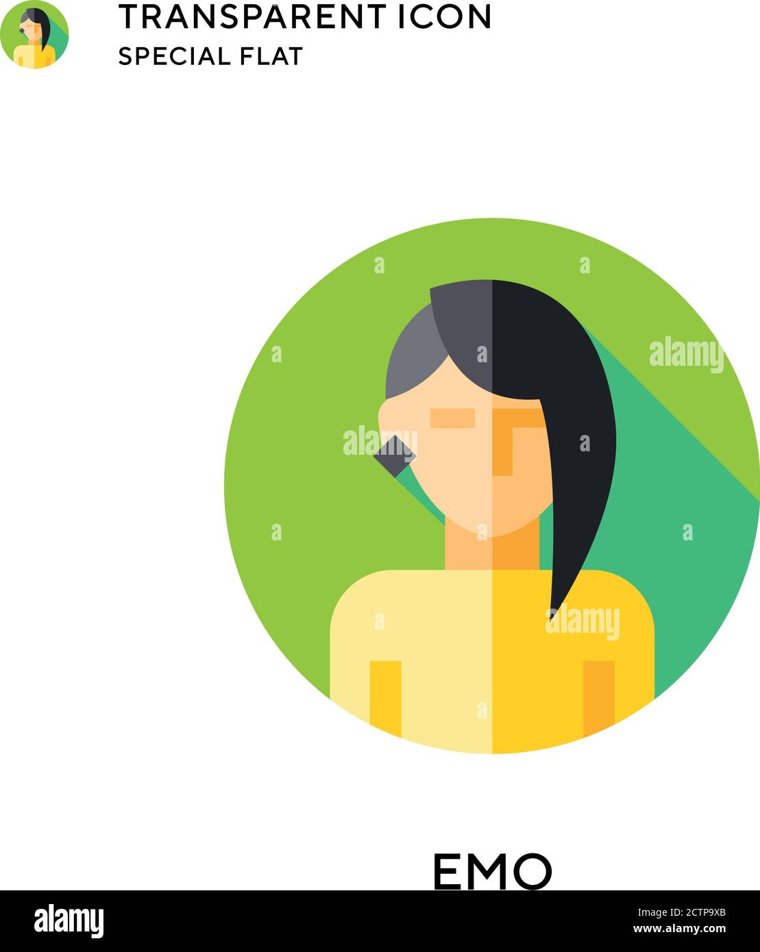 Emo vector icon. Flat style illustration. EPS 10 vector Stock Vector ...