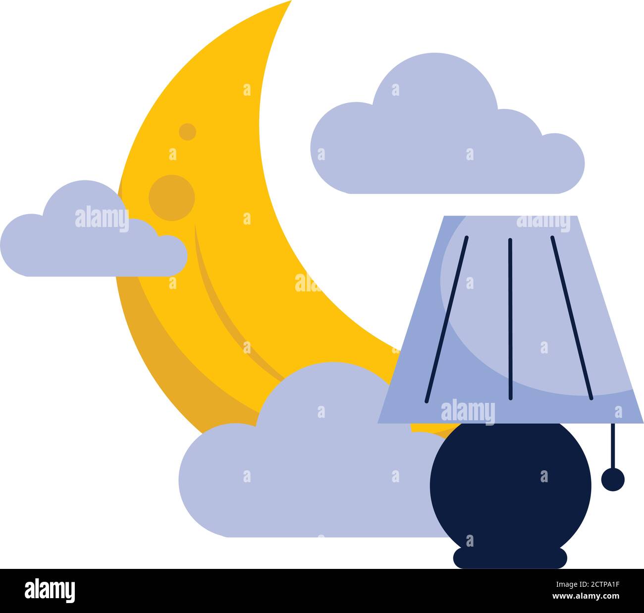 Moon with clouds and home lamp vector design Stock Vector Image & Art ...