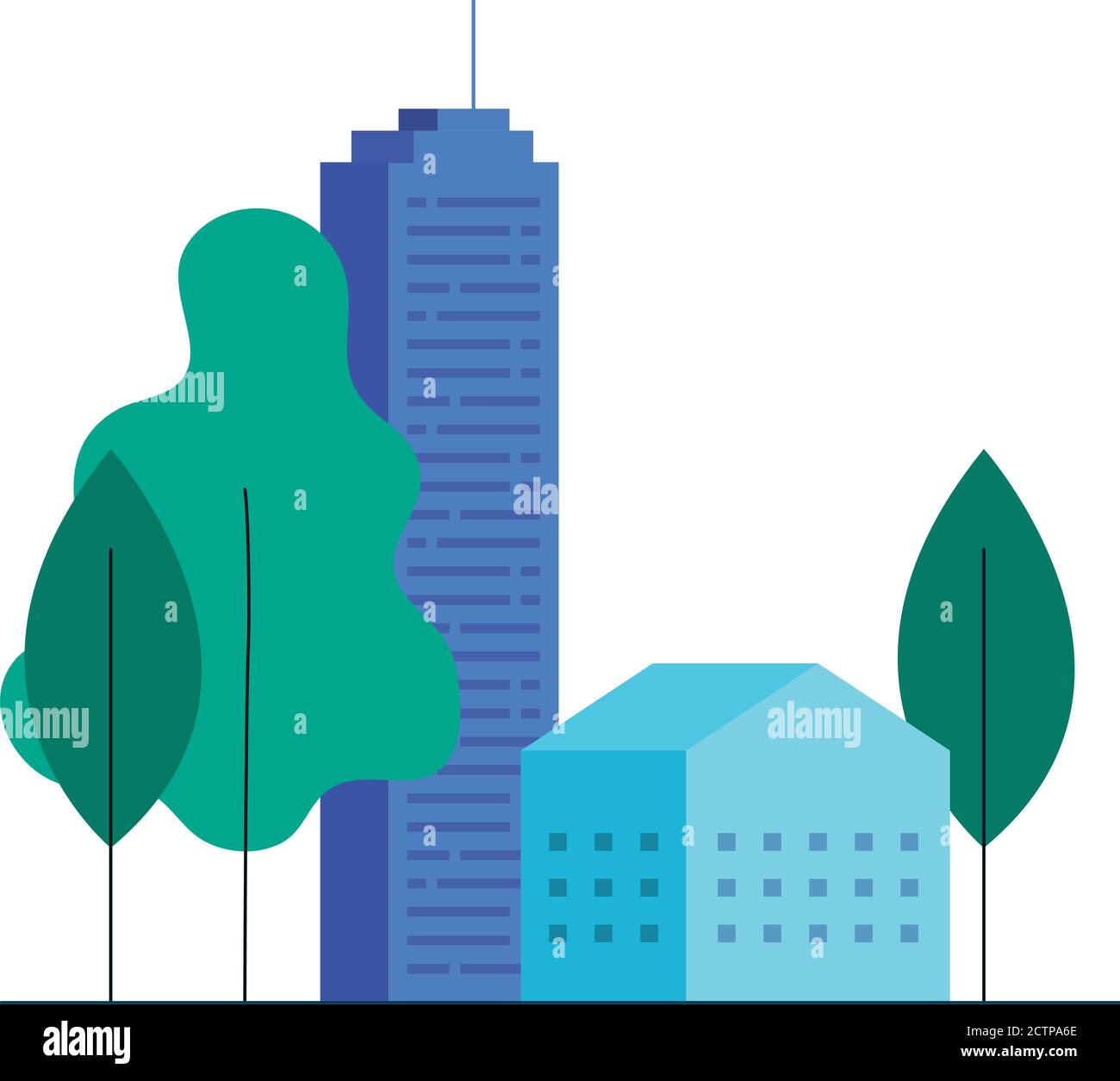 city buildings with trees vector design Stock Vector Image & Art - Alamy