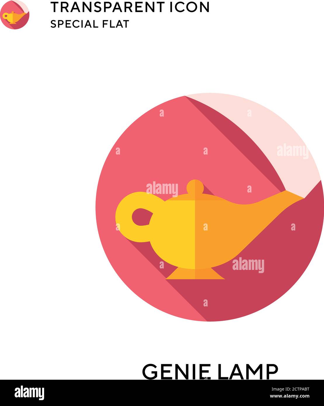 Genie lamp vector icon. Flat style illustration. EPS 10 vector Stock ...