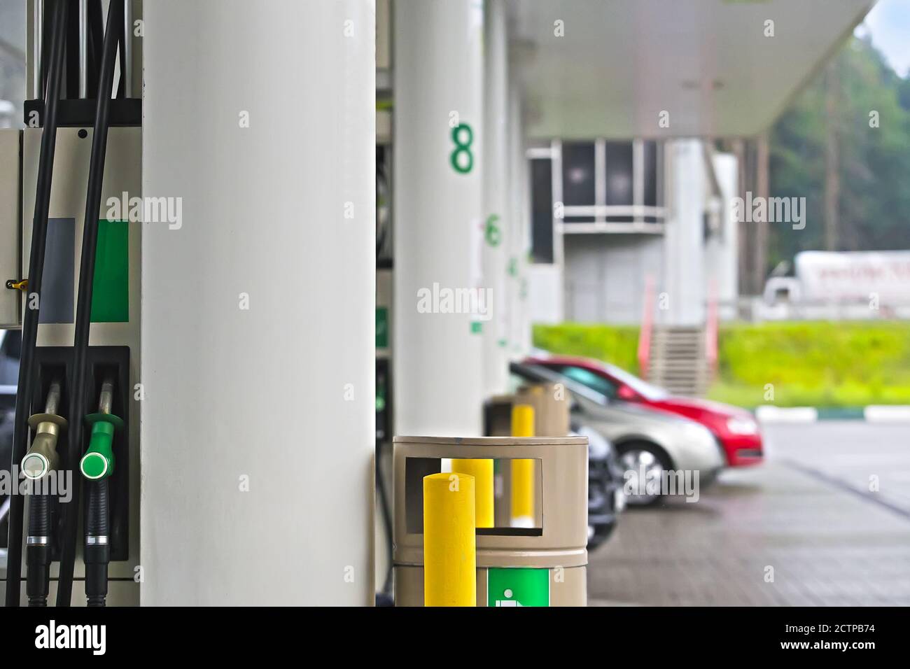 gas station with cars refueling gasoline Stock Photo - Alamy